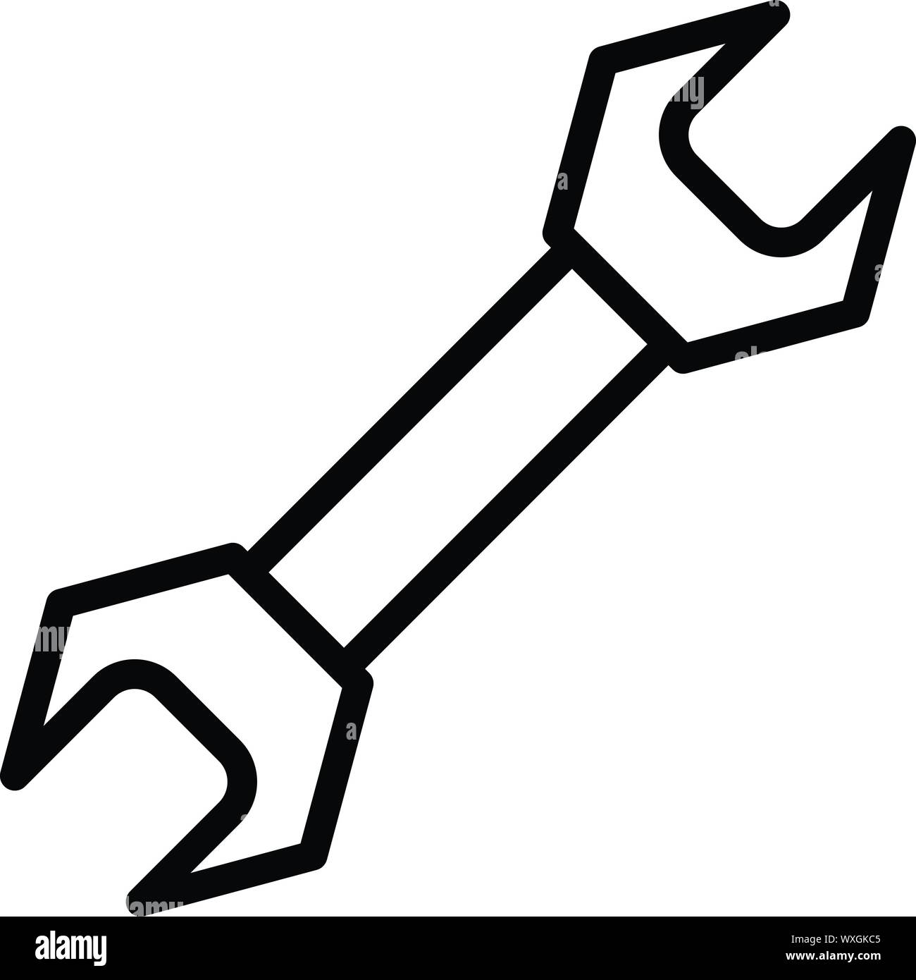 Car wrench icon. Outline car wrench vector icon for web design isolated ...