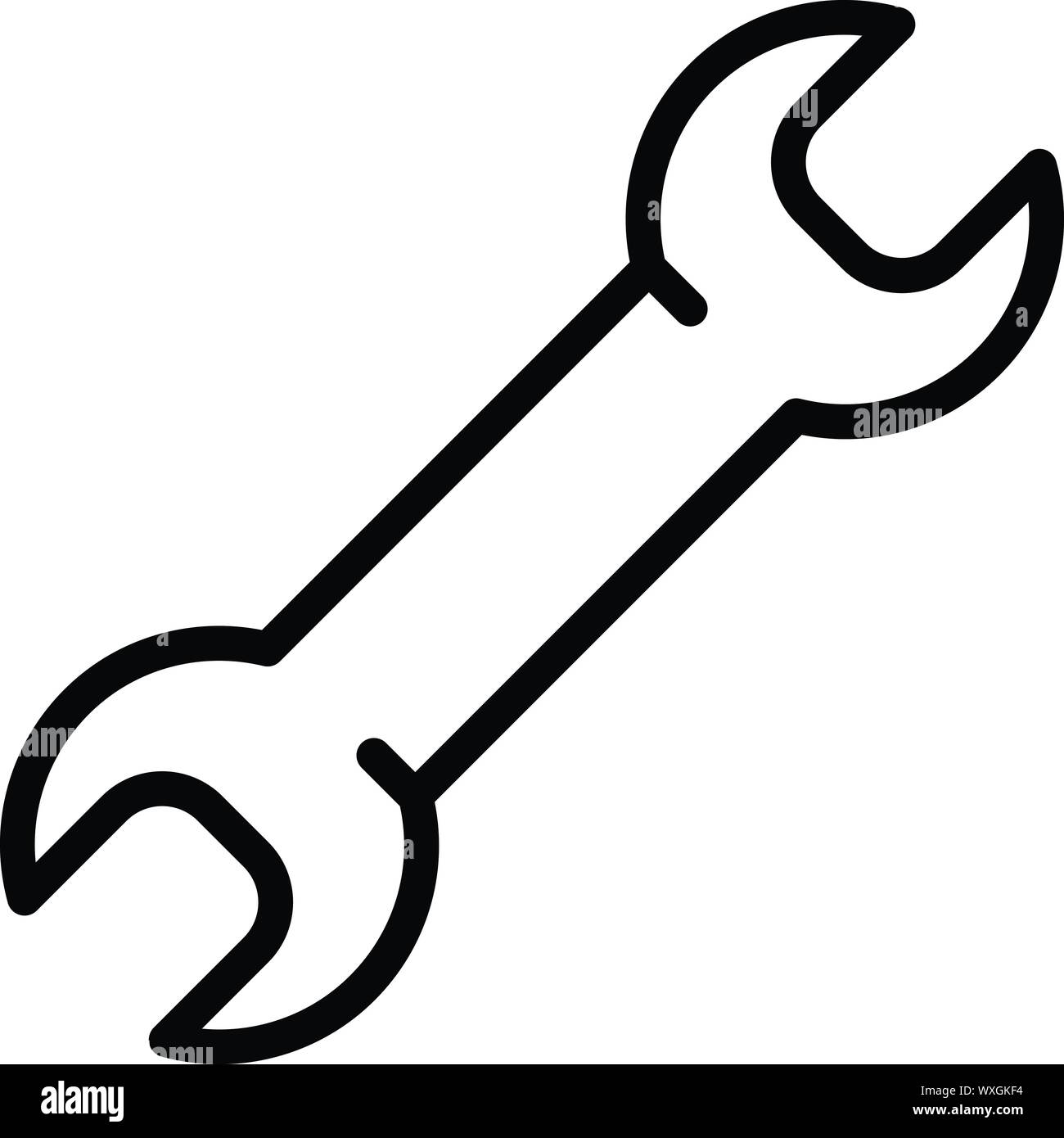 Fix wrench icon. Outline fix wrench vector icon for web design isolated ...