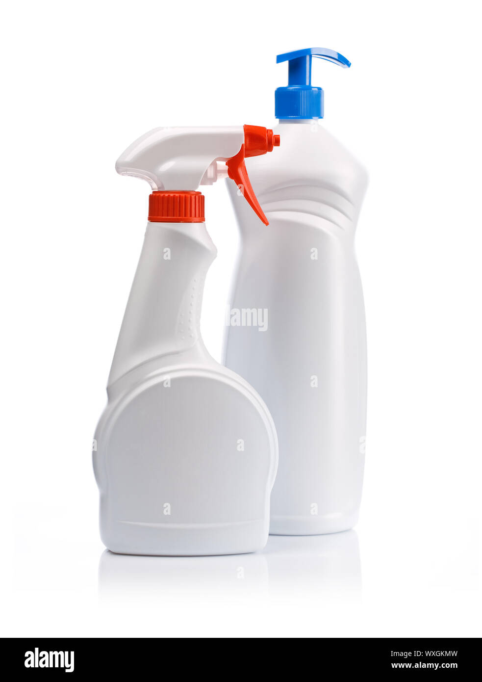 two white spray bottles Stock Photo - Alamy