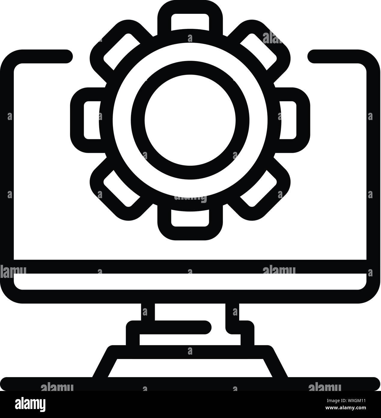 Computer update icon. Outline computer update vector icon for web ...