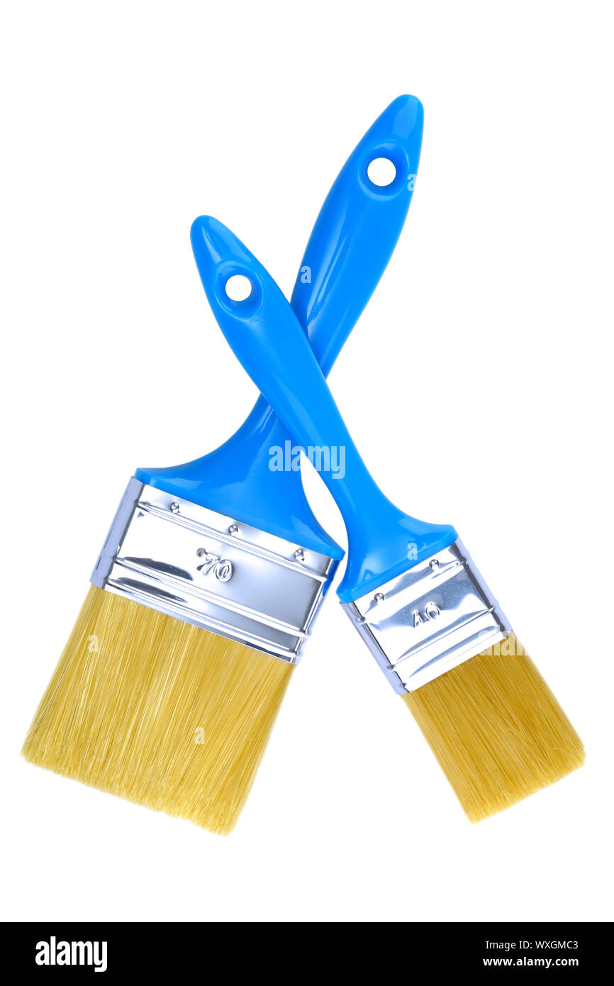 two isolated paint brush Stock Photo - Alamy