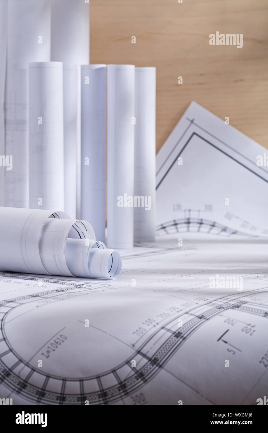 composition of blueprints Stock Photo - Alamy