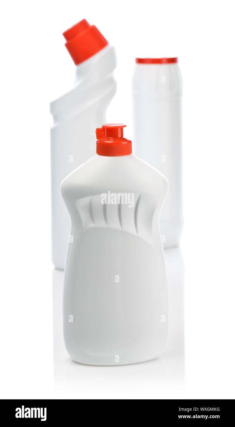 Three cleaning kitchen bottles hi-res stock photography and images - Alamy