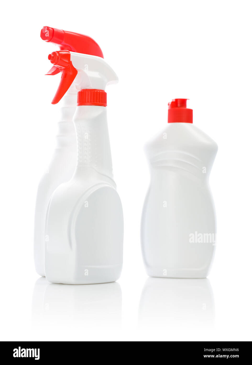 three isolated white cleaners Stock Photo - Alamy