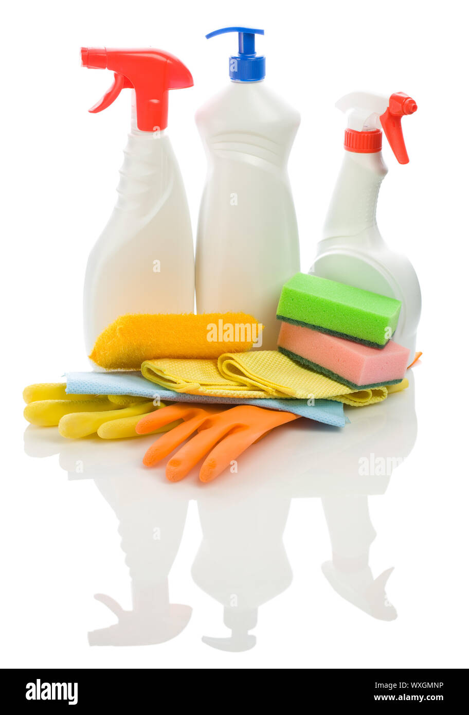 big set of objects for cleaning Stock Photo - Alamy