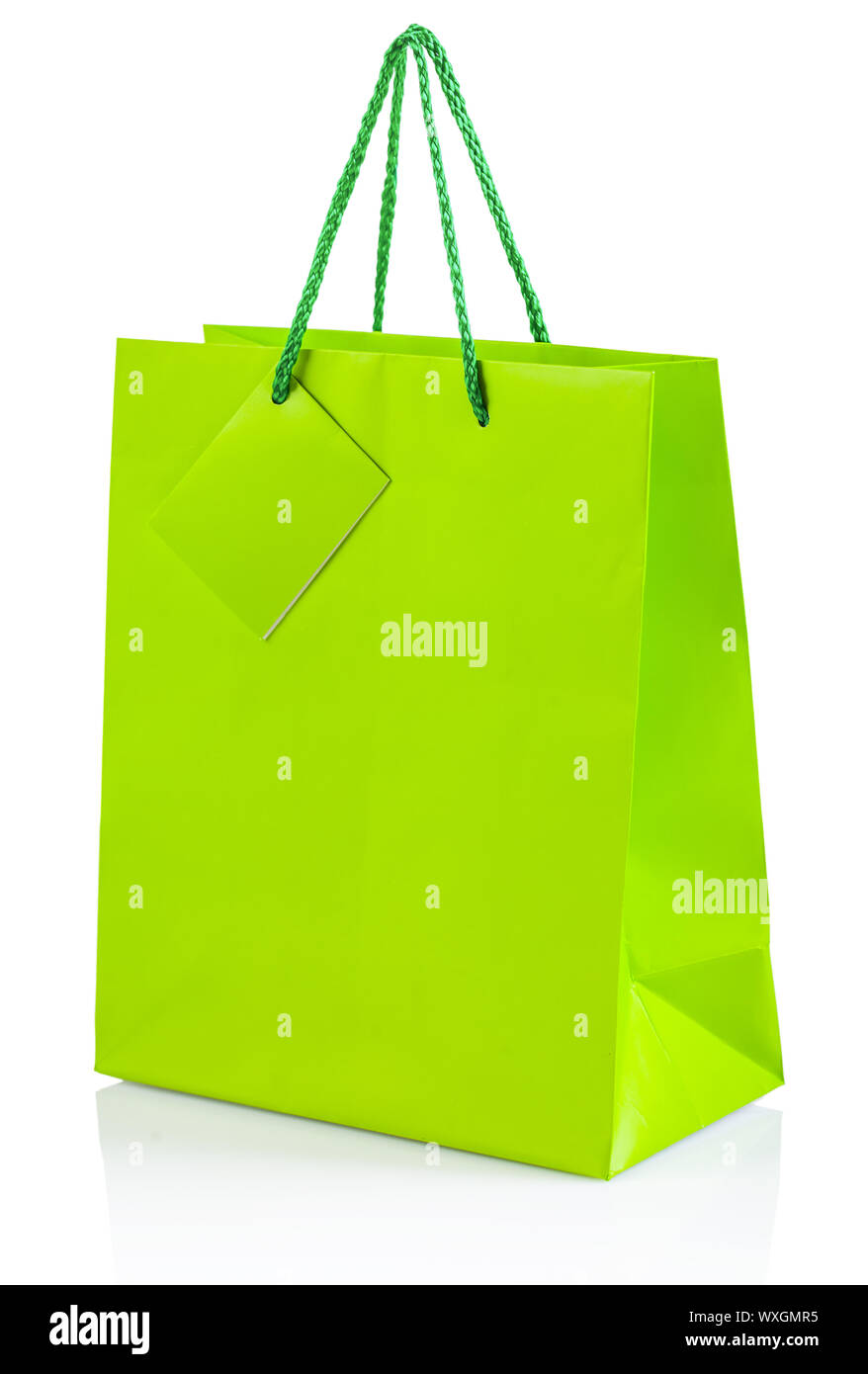 green paper bag isolated Stock Photo - Alamy