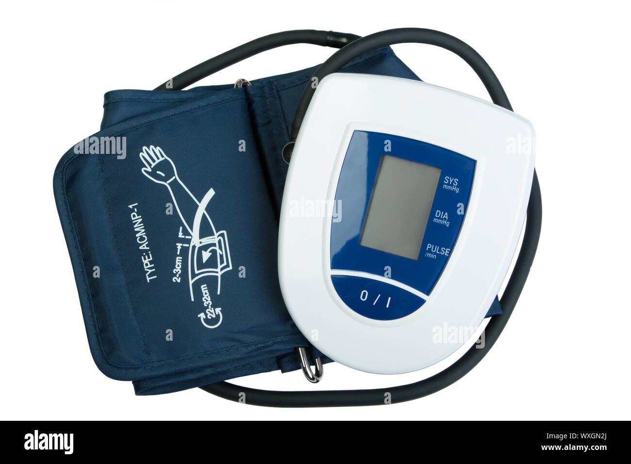Blood pressure cuff and gauge Cut Out Stock Images & Pictures - Alamy