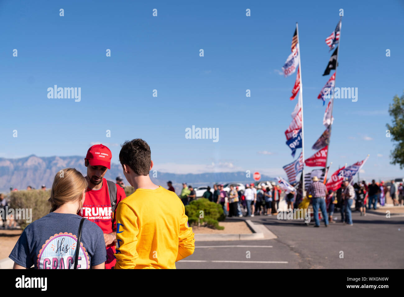 Trump flags hi-res stock photography and images - Alamy