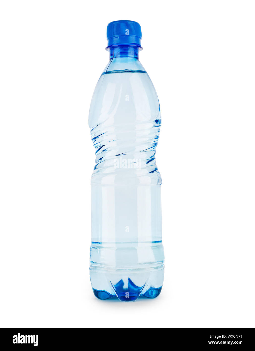 smal blue bottle with water isolated Stock Photo - Alamy