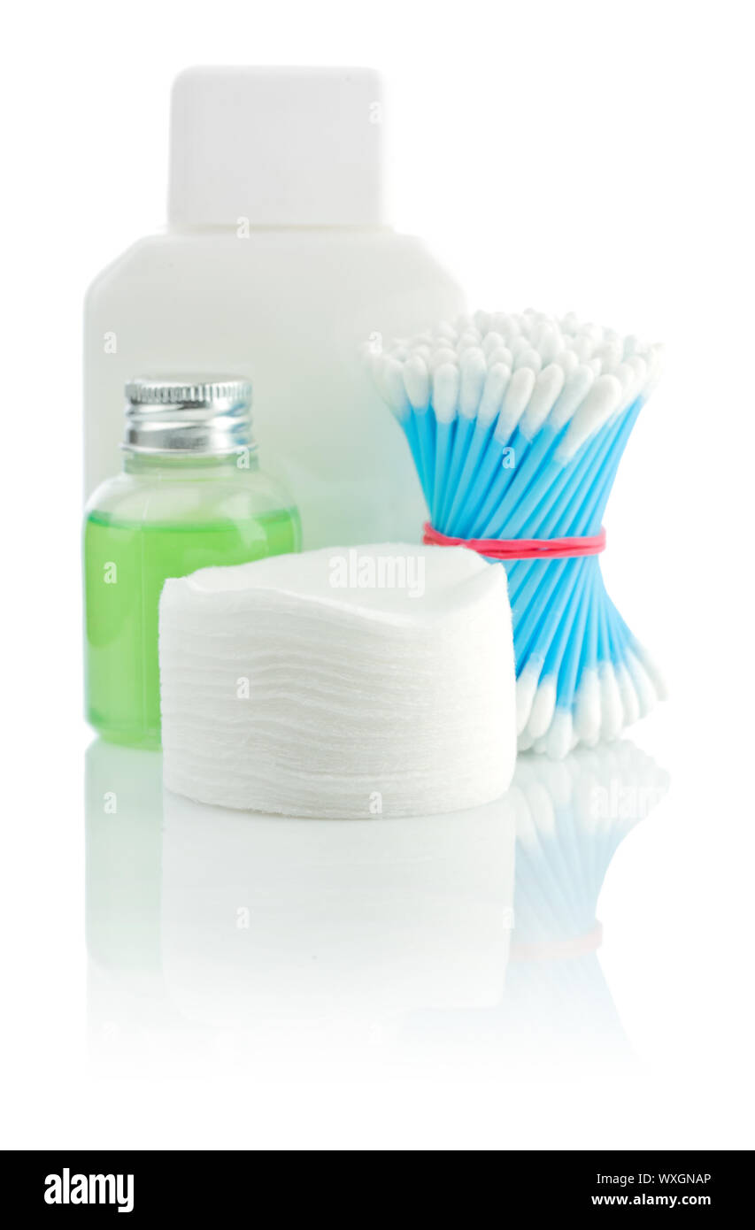 composition of swarb pad and bottles Stock Photo - Alamy