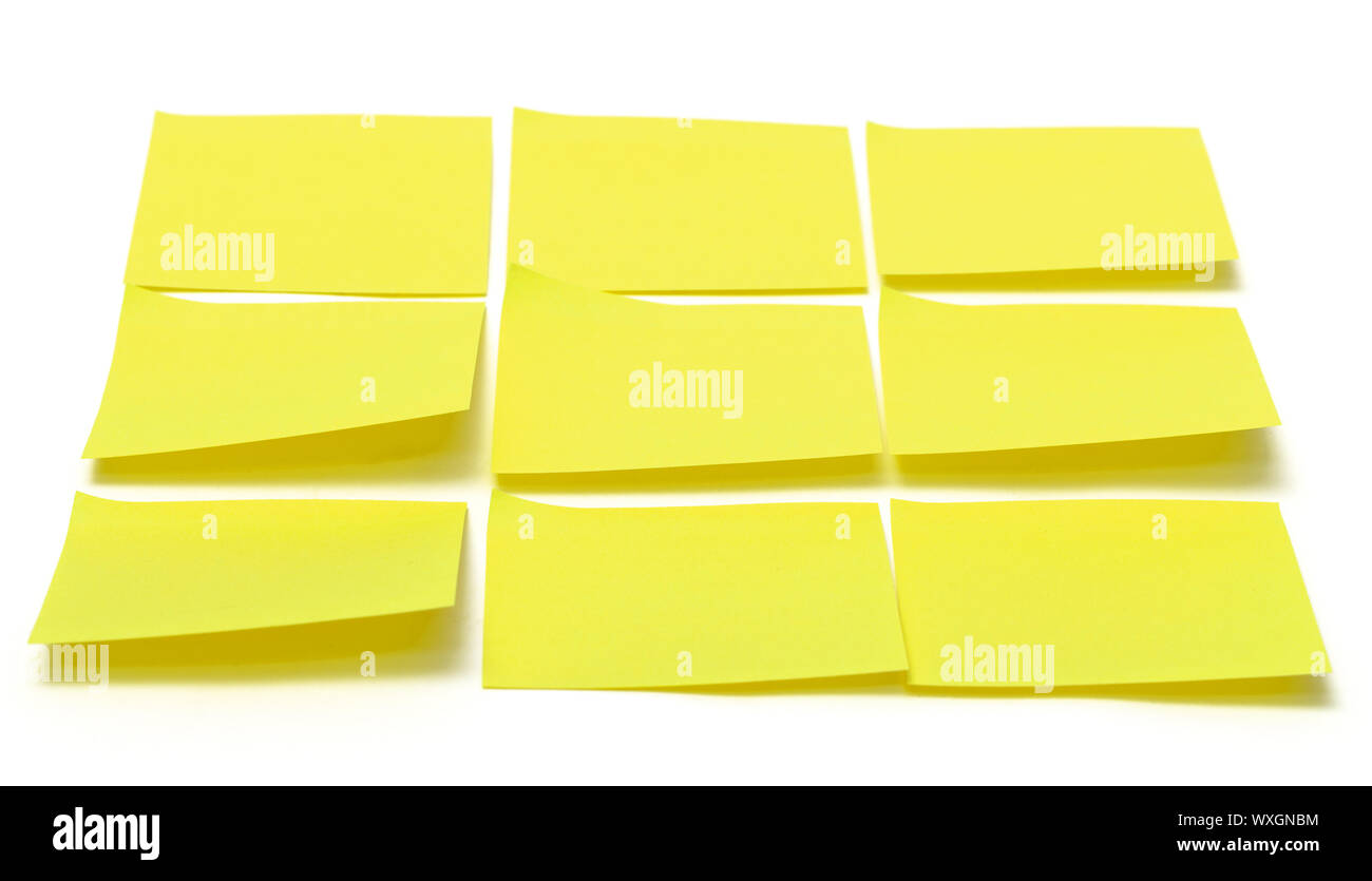 Set of yellow paper sticky stickers, on white background Stock Photo ...