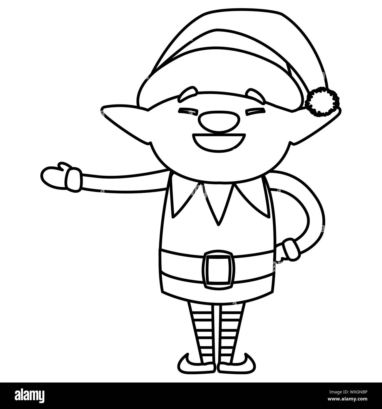 Christmas elf over white background, vector illustration Stock Vector ...