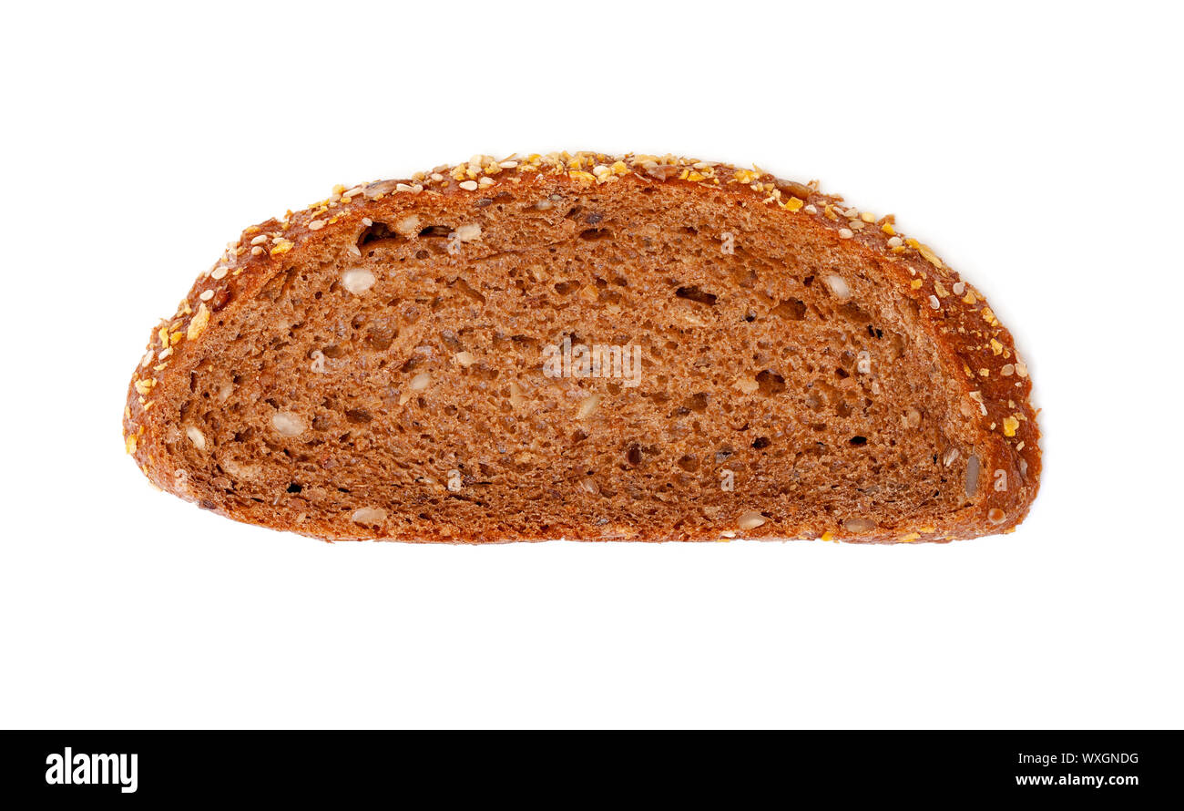 Slice rye bread isolated on white background Stock Photo - Alamy