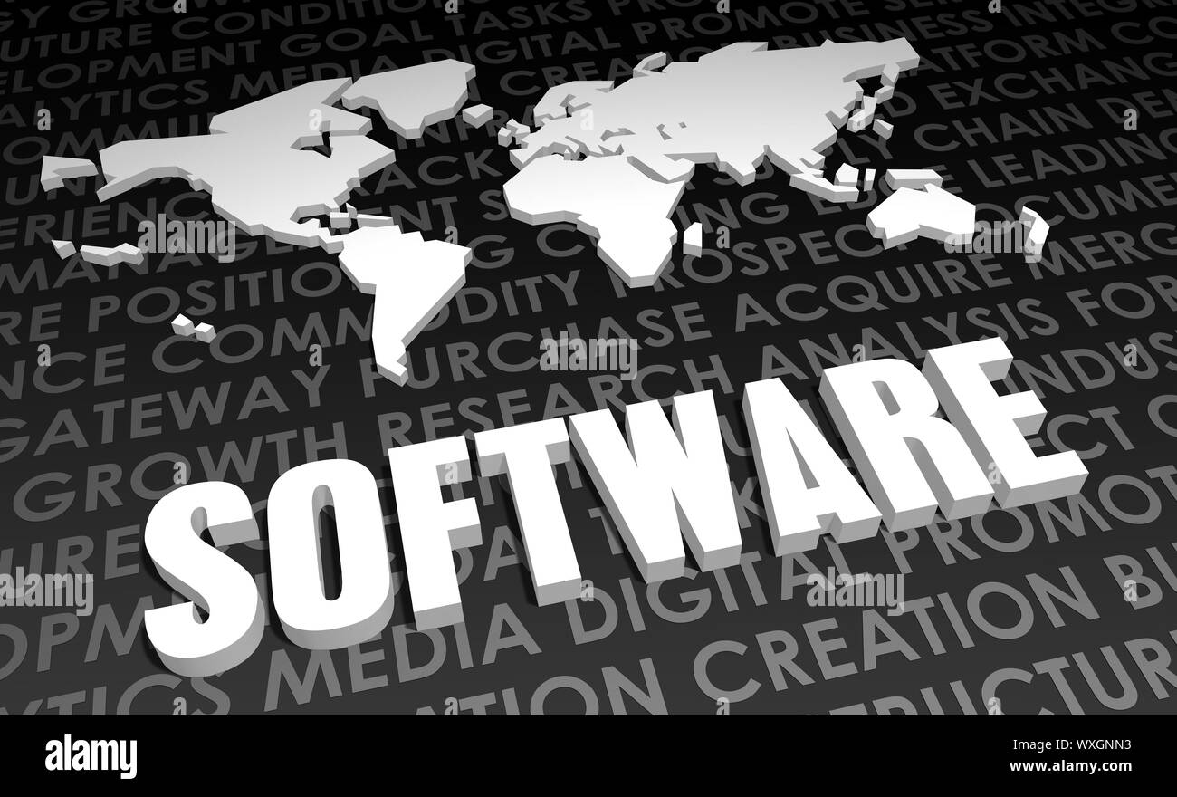 Software Industry Global Standard on 3D Map Stock Photo - Alamy