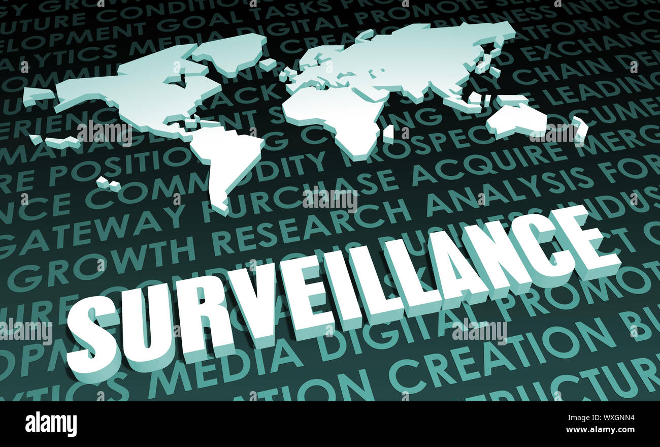 Surveillance Industry Global Standard on 3D Map Stock Photo - Alamy