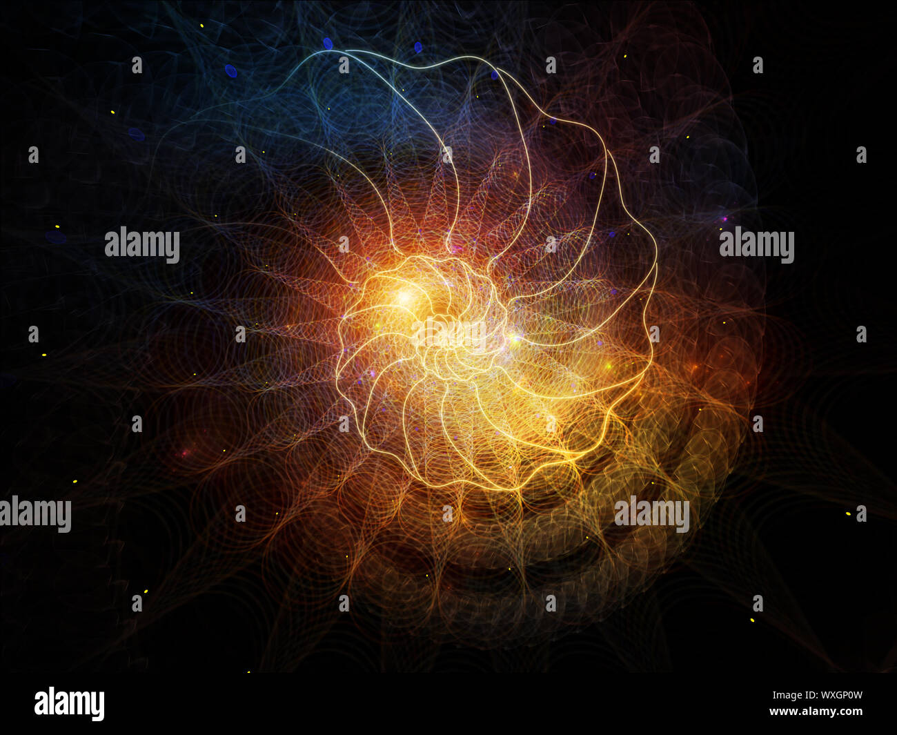 Composition of spiral elements to serve as a supporting backdrop for ...