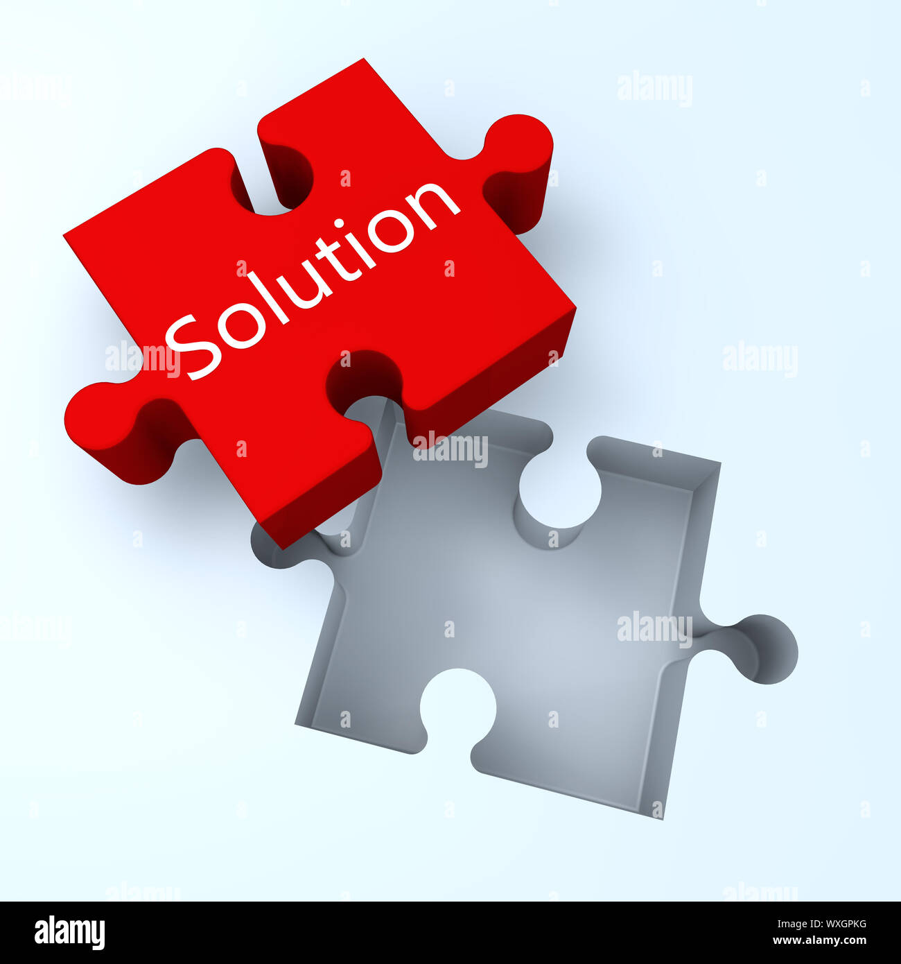 3d Puzzle concept: Word Solution on jigsaw piece Stock Photo - Alamy