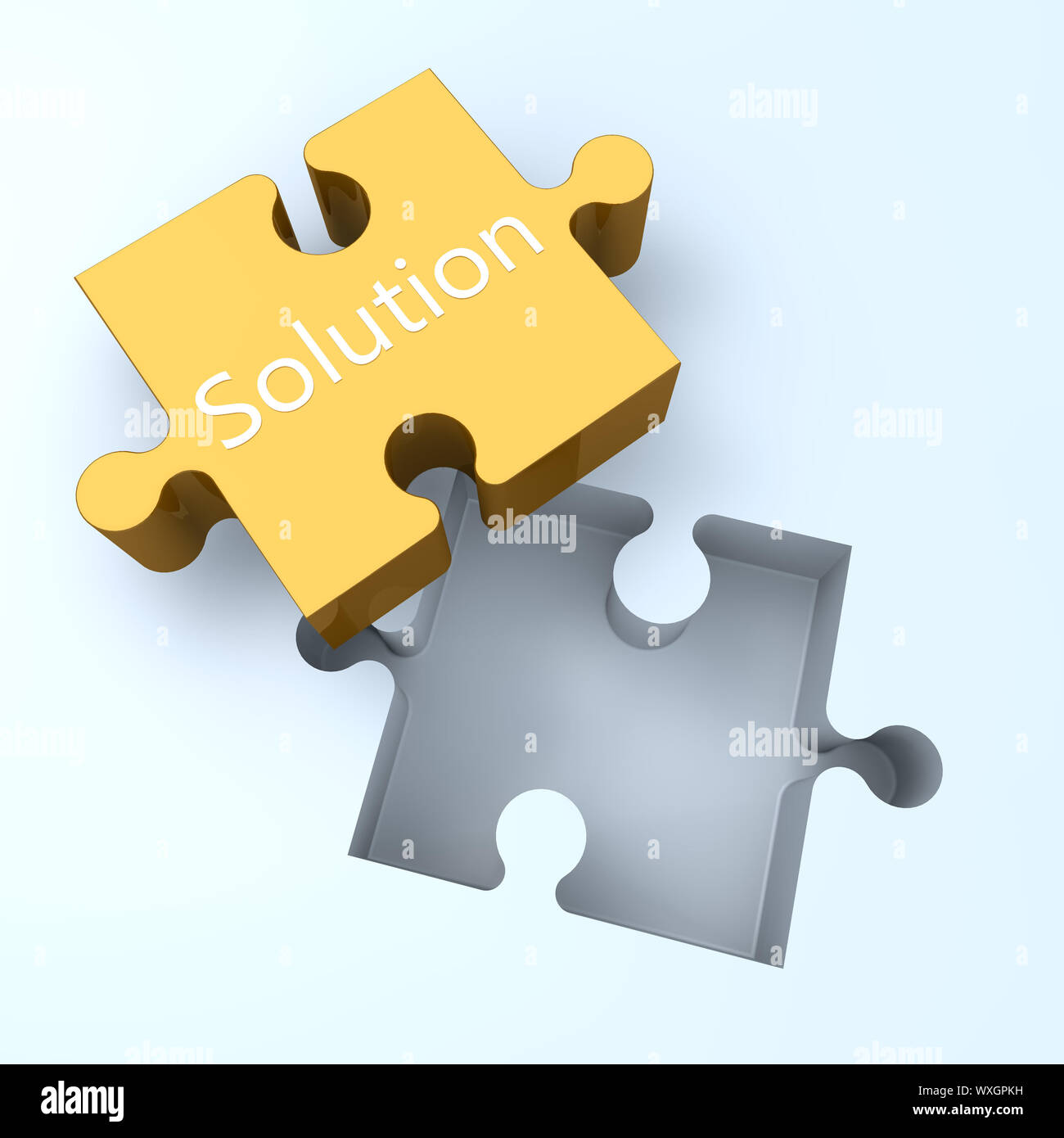 3d Puzzle concept: Word Solution on jigsaw piece Stock Photo - Alamy