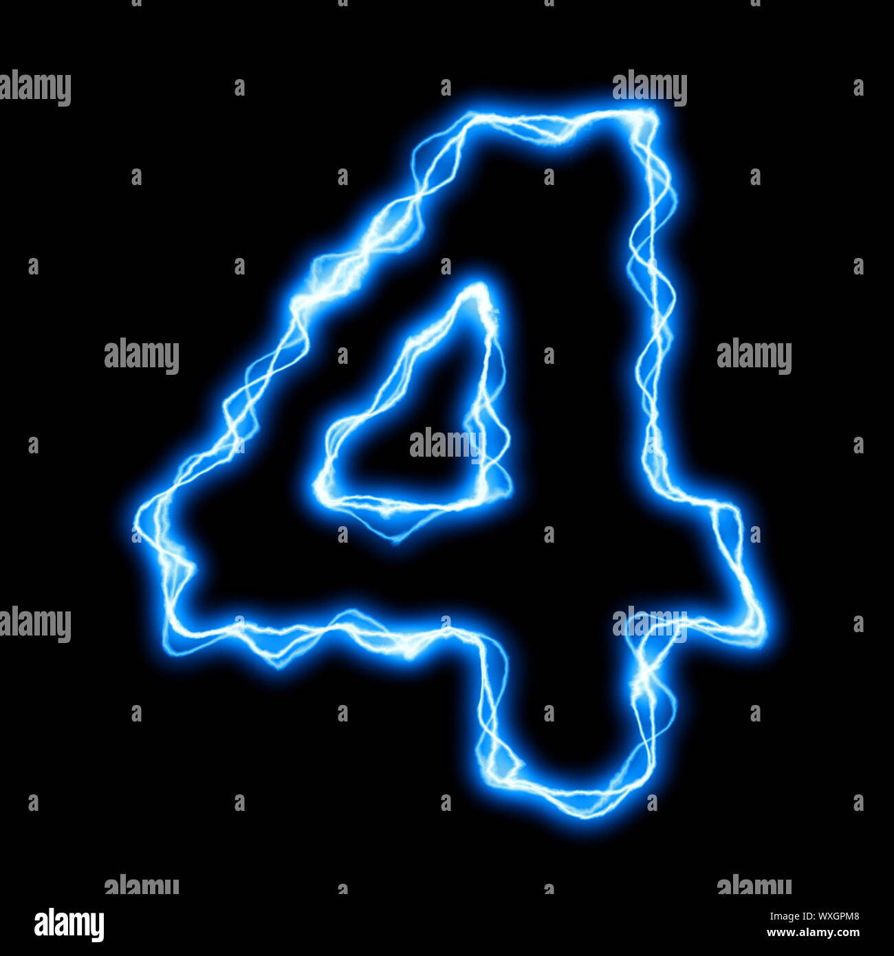 Alphabet blue lightning letters numbers hi-res stock photography and images - Alamy