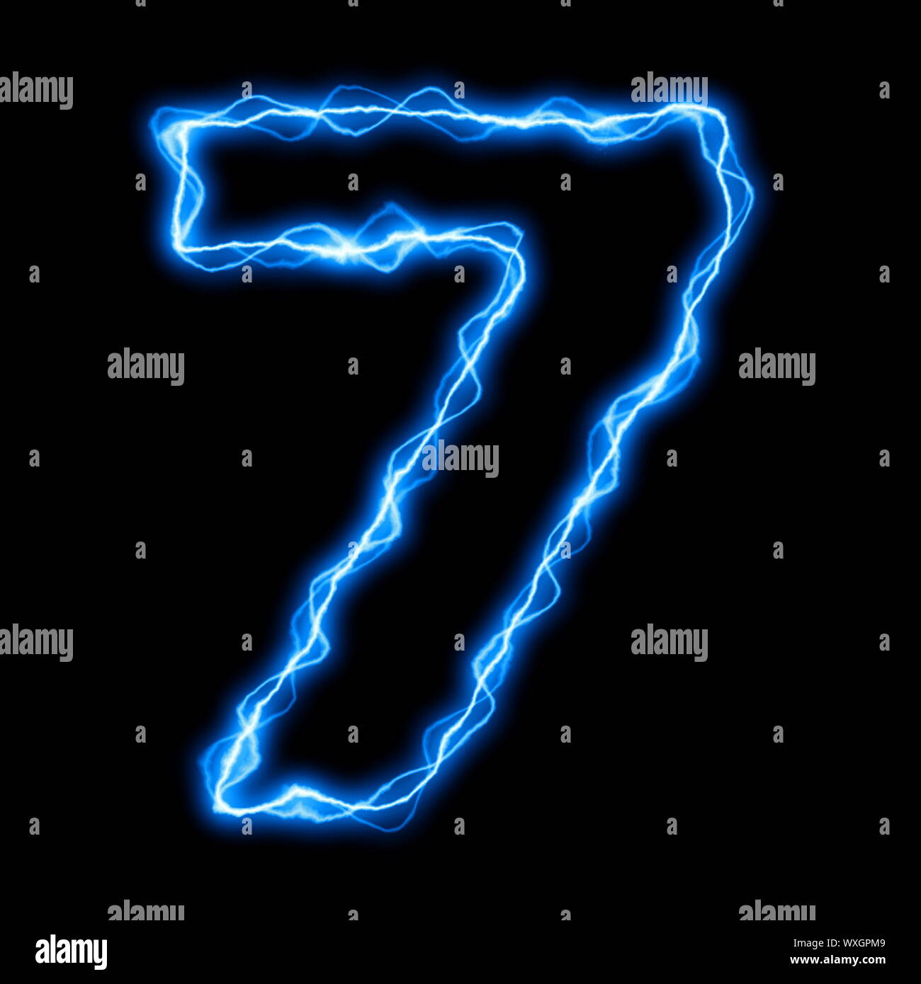 Alphabet blue lightning letters numbers hi-res stock photography and ...