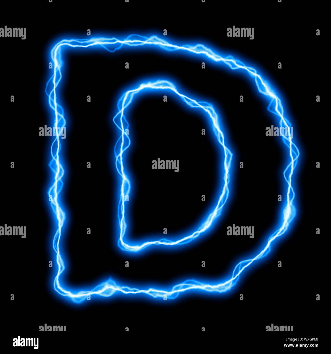 Alphabet blue lightning letters numbers hi-res stock photography and ...