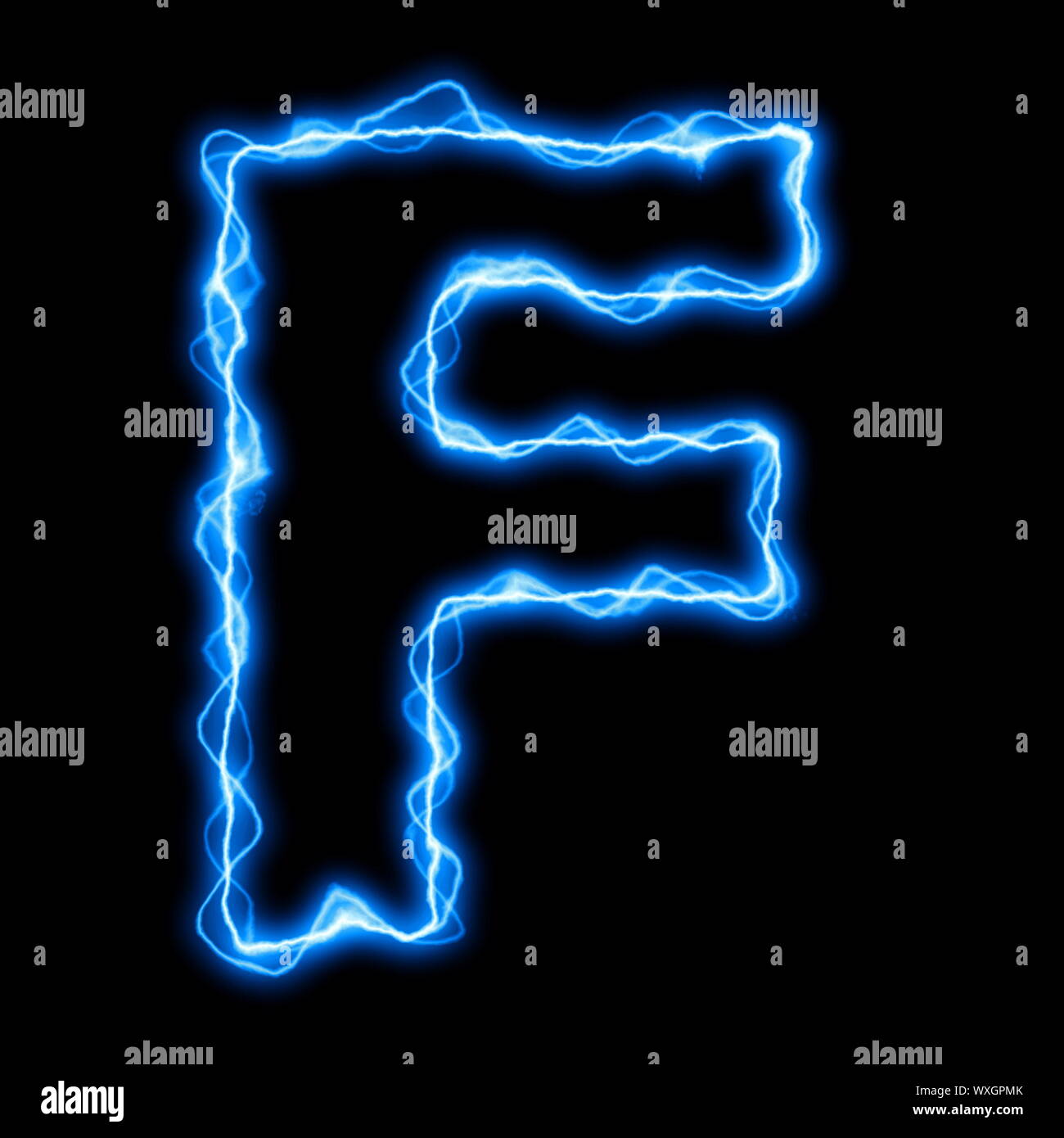 electric lightning or flash font with blue letters on black Stock Photo ...