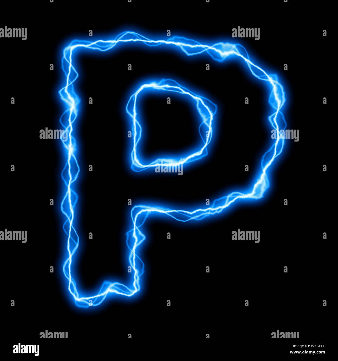 Alphabet blue lightning letters numbers hi-res stock photography and ...