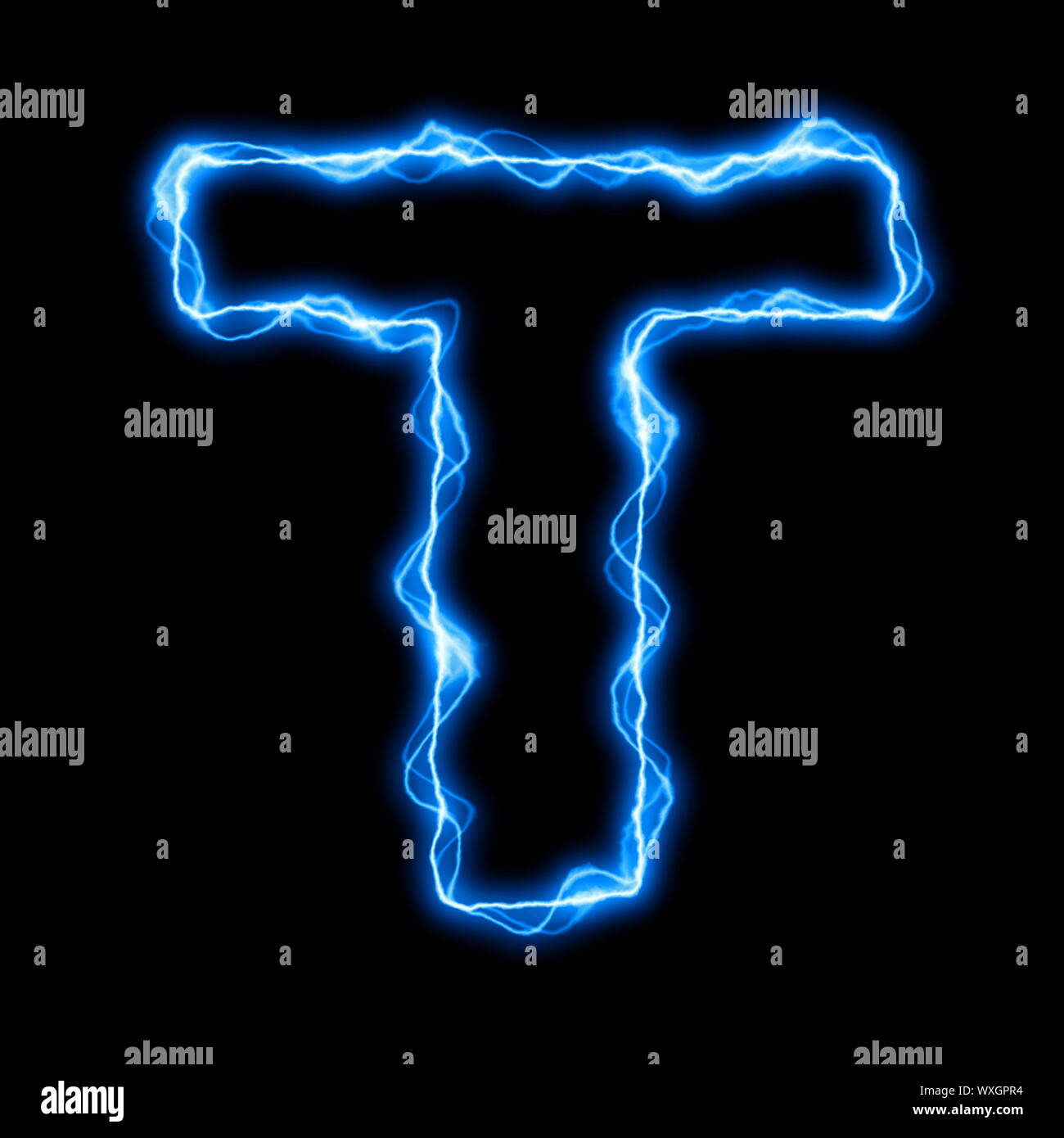 Alphabet blue lightning letters numbers hi-res stock photography and ...