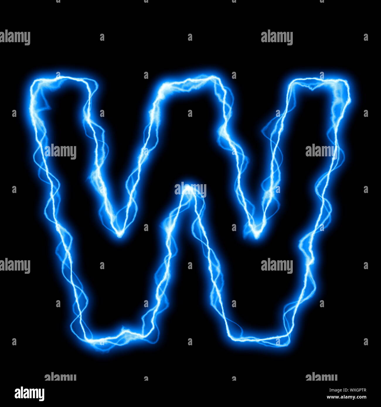Alphabet blue lightning letters numbers hi-res stock photography and ...