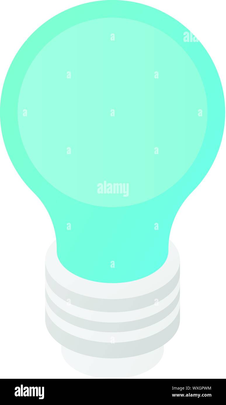 Blue light bulb icon. Isometric of blue light bulb vector icon for web ...