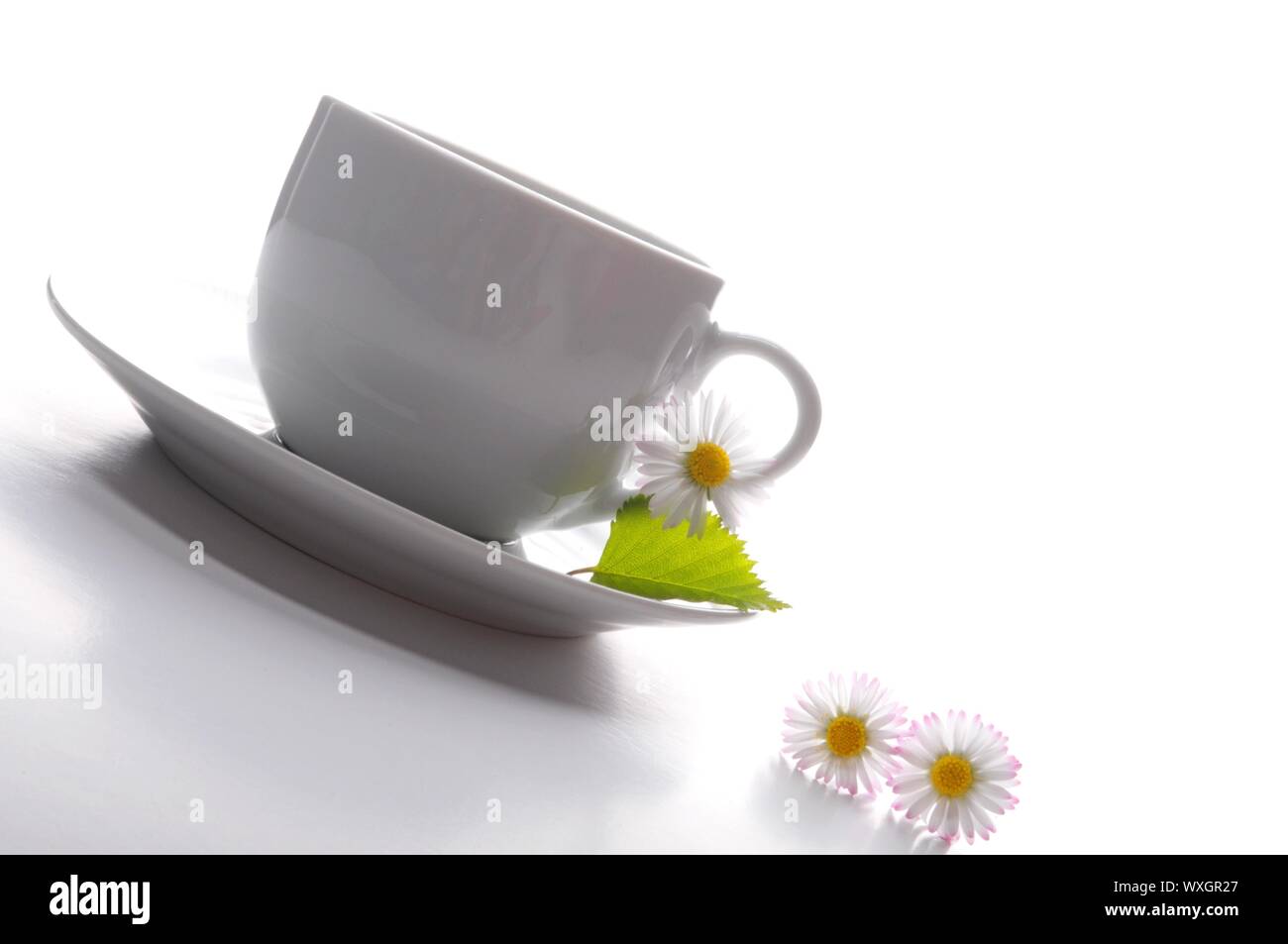 cup and copyspace showing cafe tea or beverage concept Stock Photo - Alamy