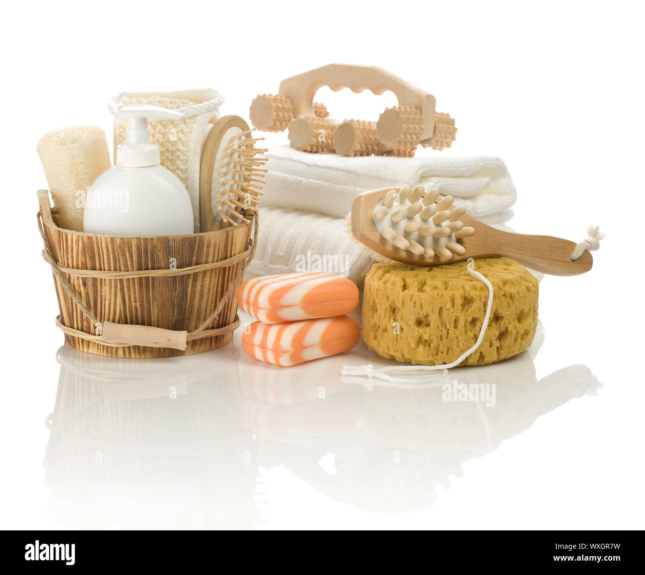 different bathing accessories Stock Photo - Alamy