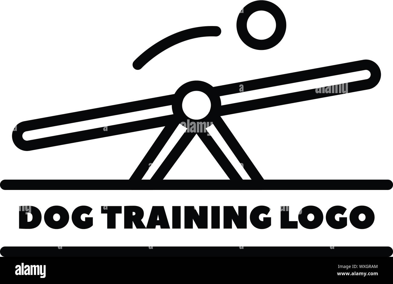 Swing for dog training logo. Outline swing for dog training vector logo ...