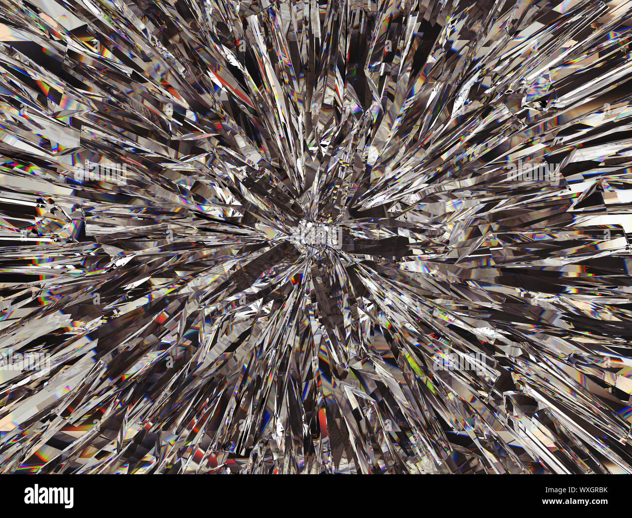 diamond structure extreme closeup and kaleidoscope. top view of round ...