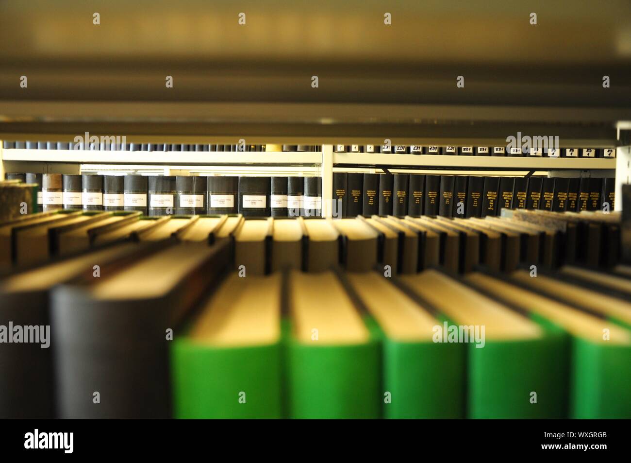 look through books showing library or university education concept ...