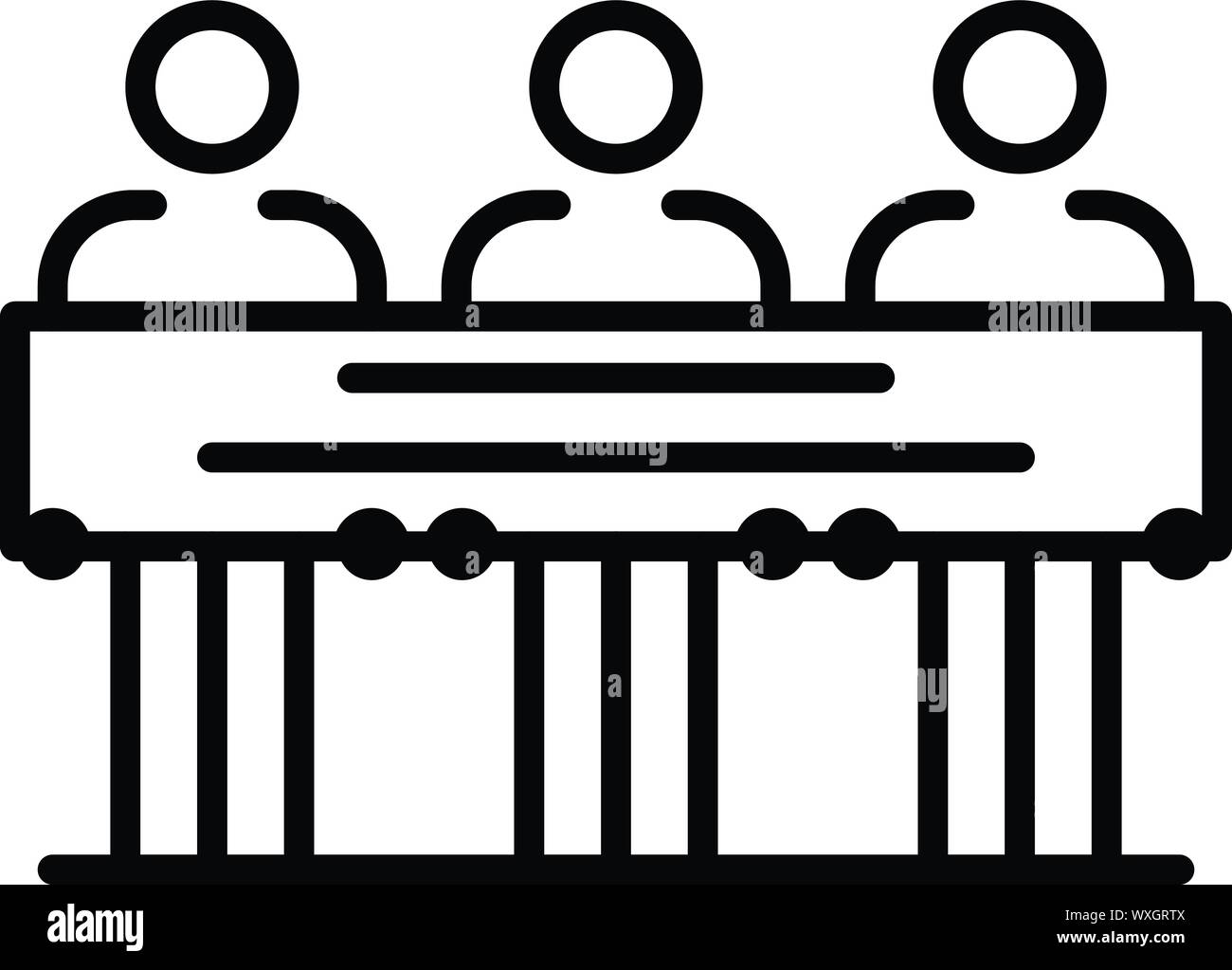 Protest people take banner icon. Outline protest people take banner ...