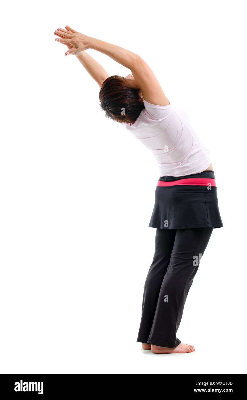 Beautiful happy mature woman doing Cut Out Stock Images & Pictures - Alamy