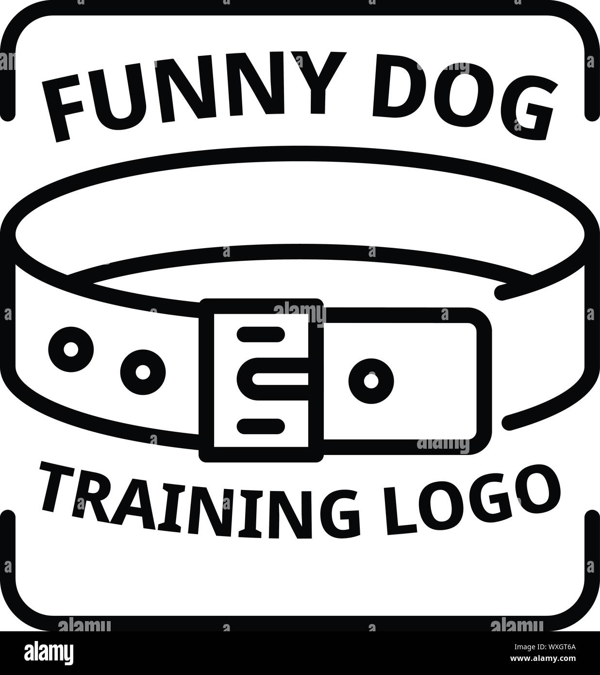 Fany dog training logo. Outline fany dog training vector logo for web ...