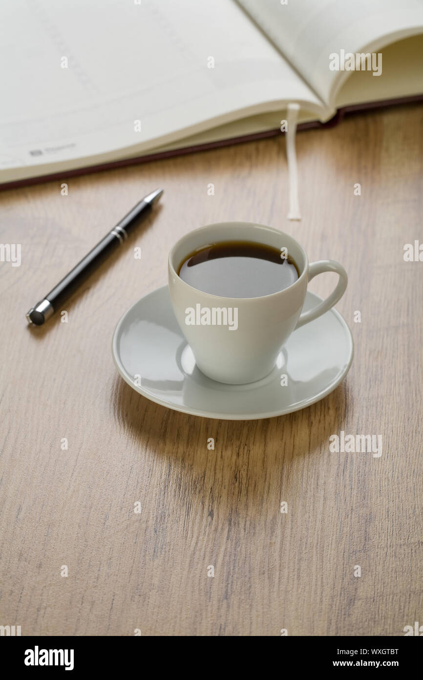 writing materials with coffee Stock Photo - Alamy