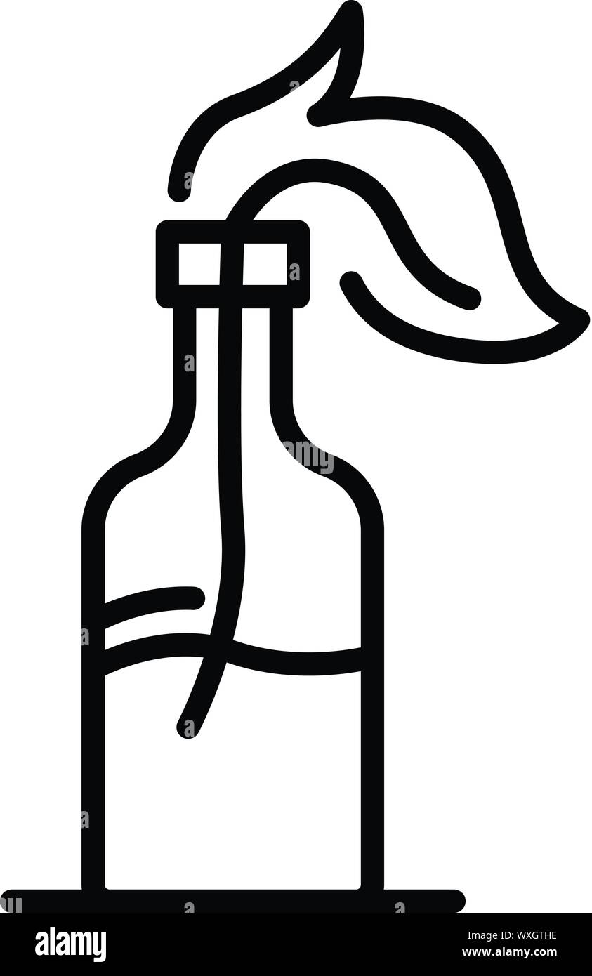 Molotov bottle icon. Outline molotov bottle vector icon for web design ...