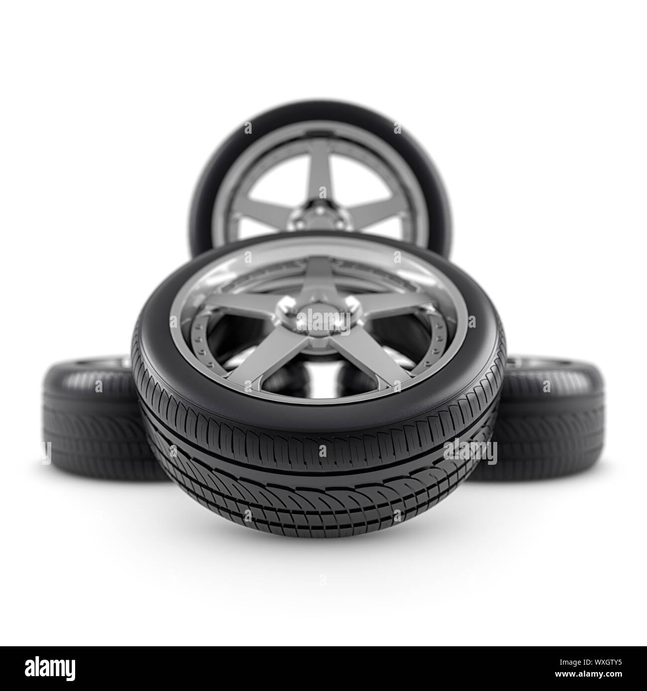 Wheels composition on white Stock Photo - Alamy