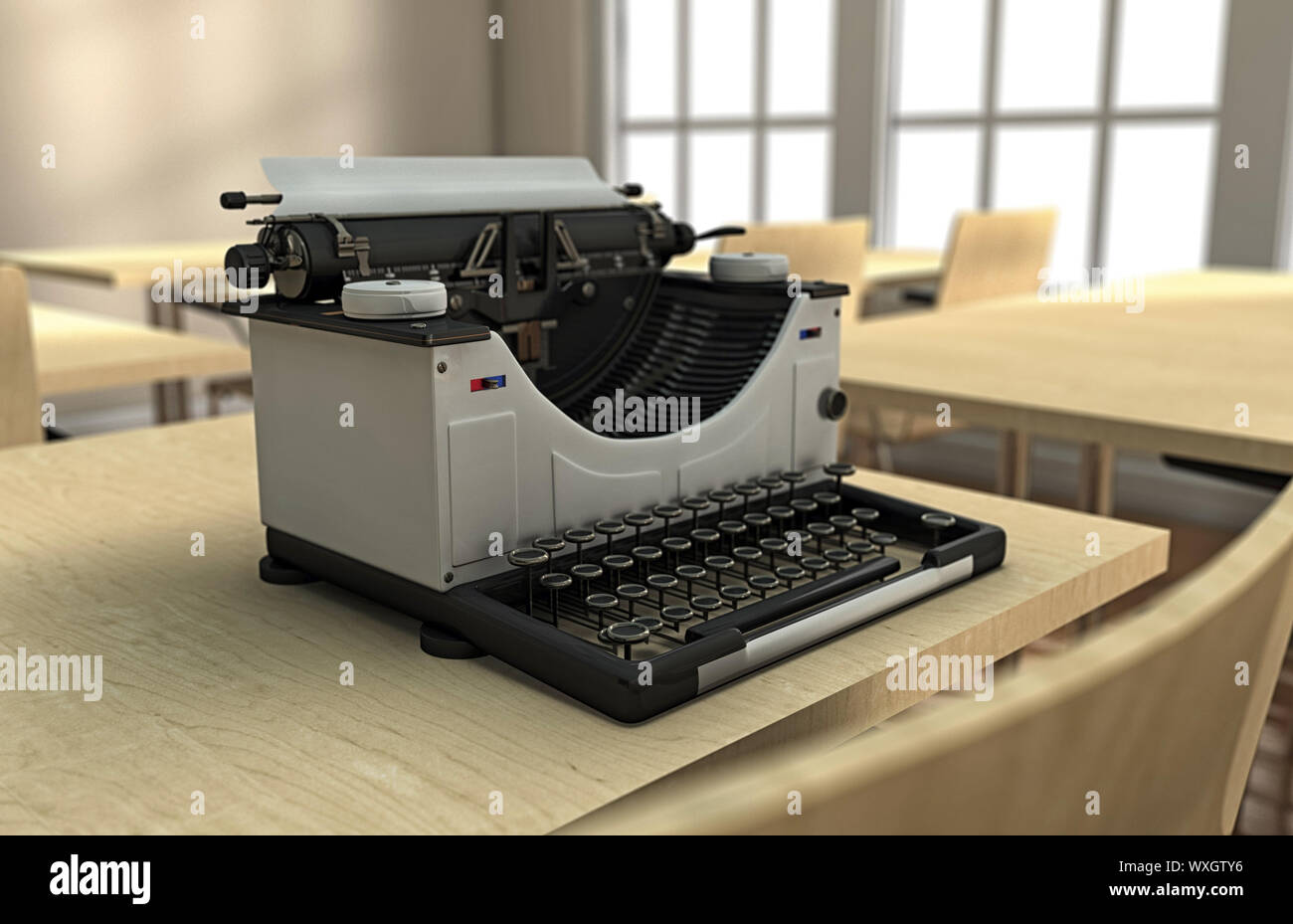 Typewriter on a desk Stock Photo - Alamy