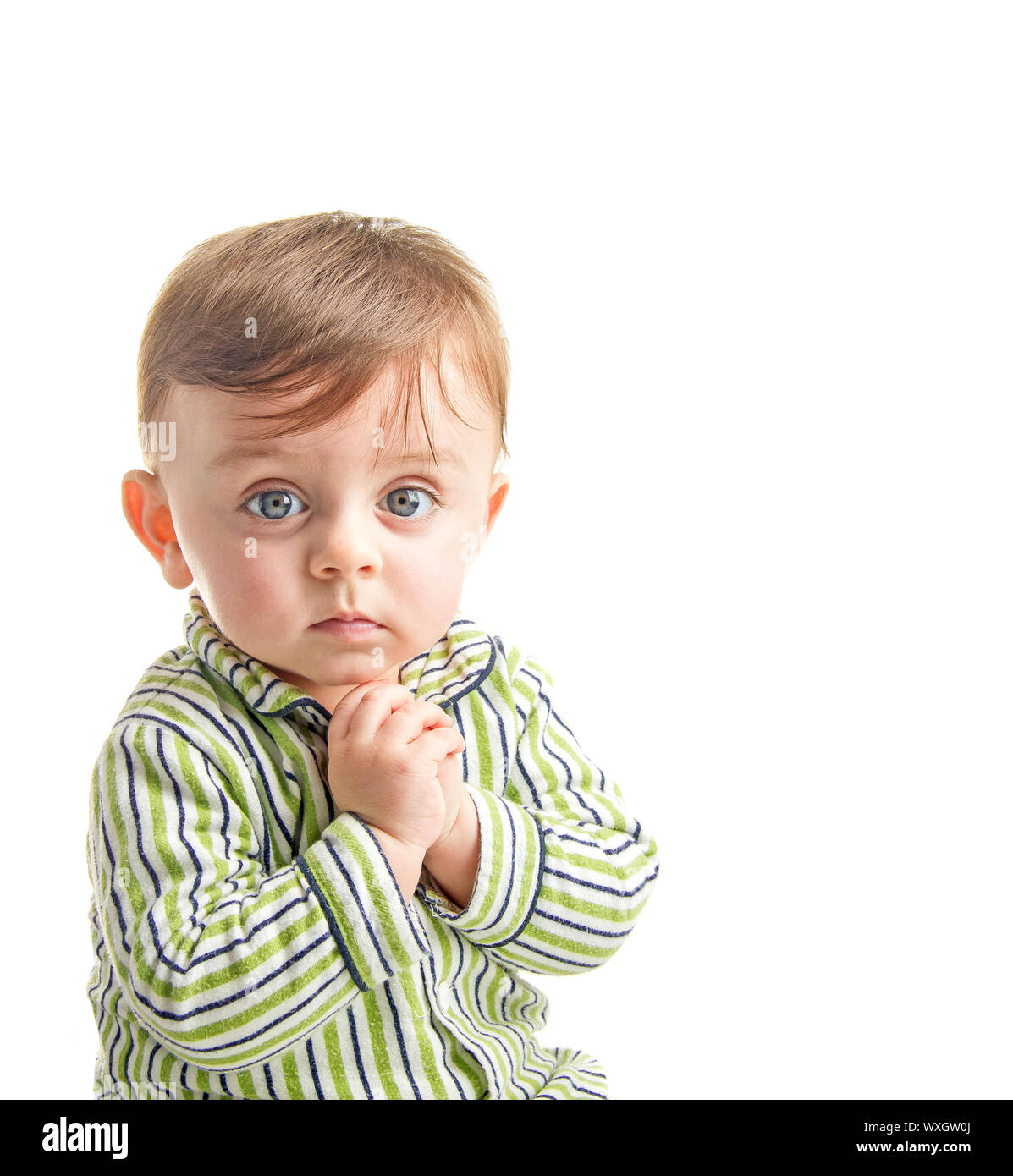 Baby making a wish Stock Photo - Alamy