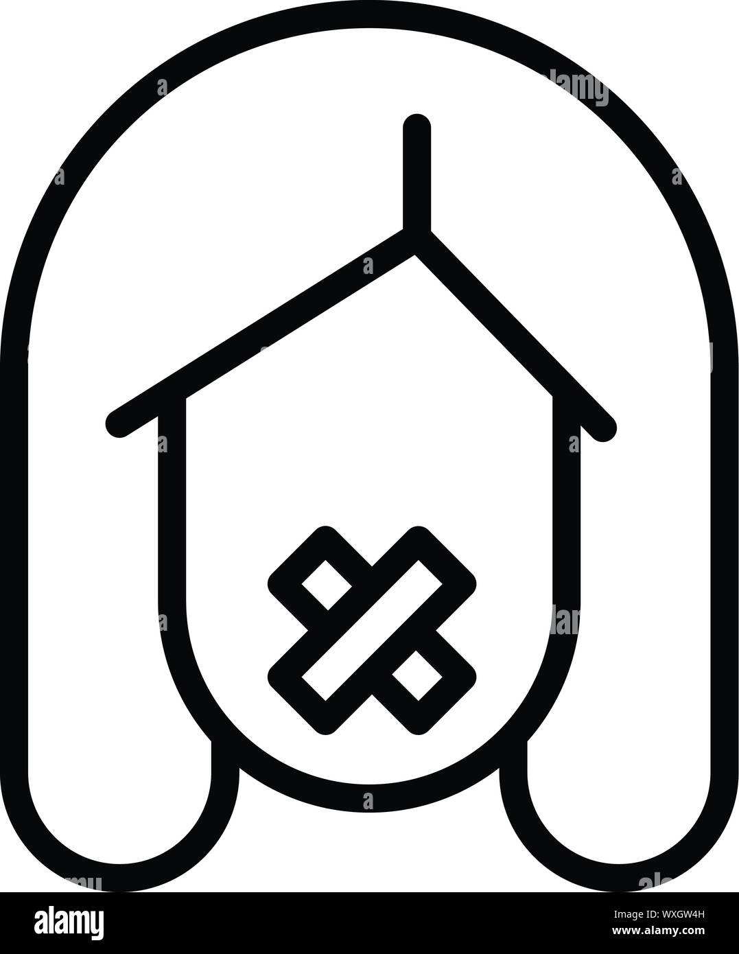 Closed mouth head icon. Outline closed mouth head vector icon for web ...