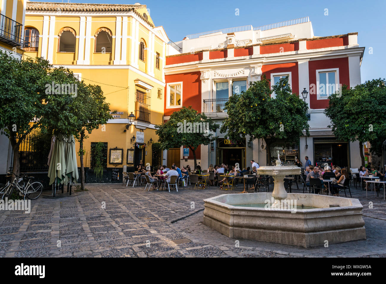 Yellow and red two story restaurant buildings hi-res stock photography ...