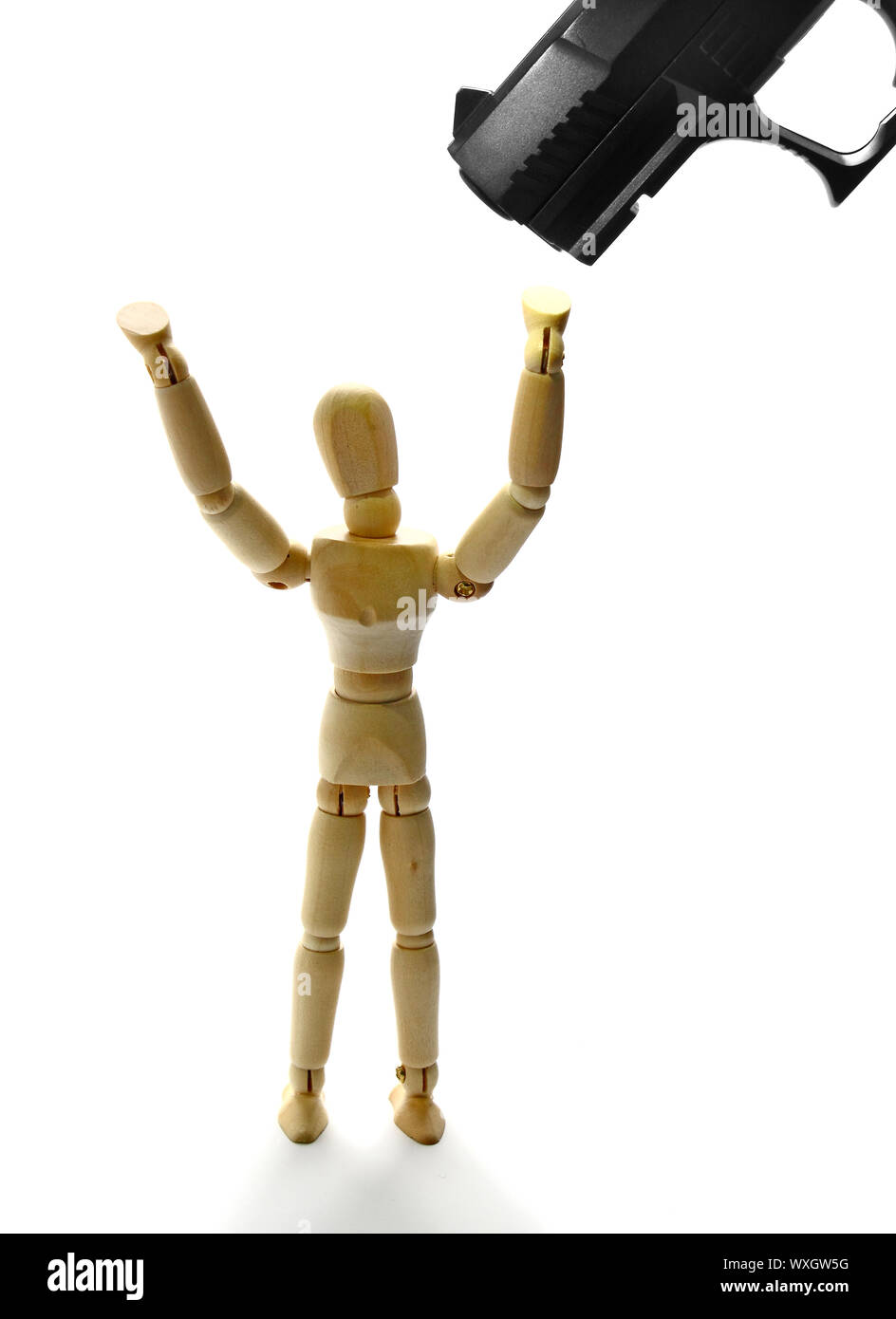 Freeze hands up Stock Photo - Alamy