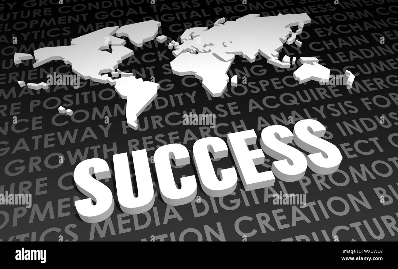 Success Industry Global Standard on 3D Map Stock Photo - Alamy