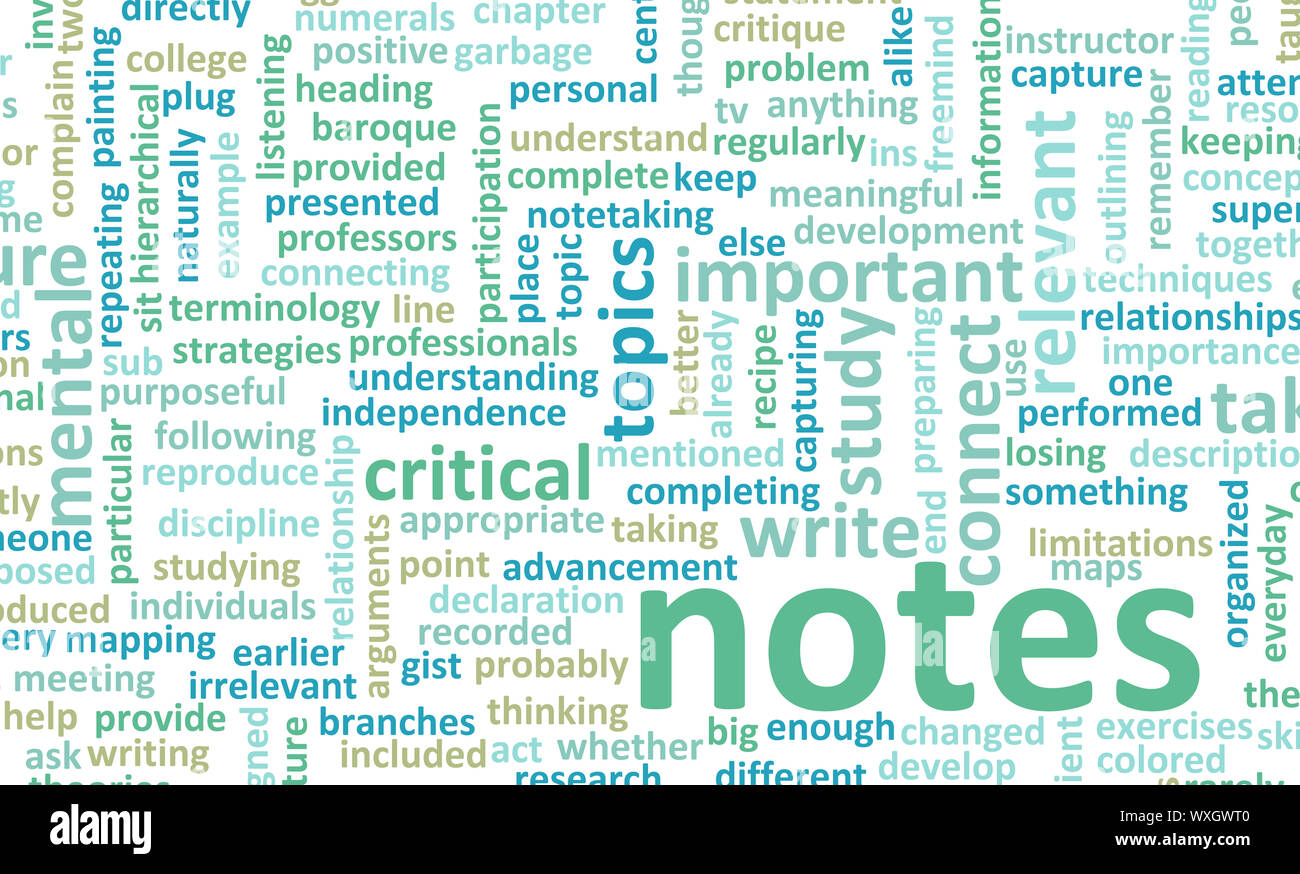 Taking Notes in Class and Life System Stock Photo - Alamy