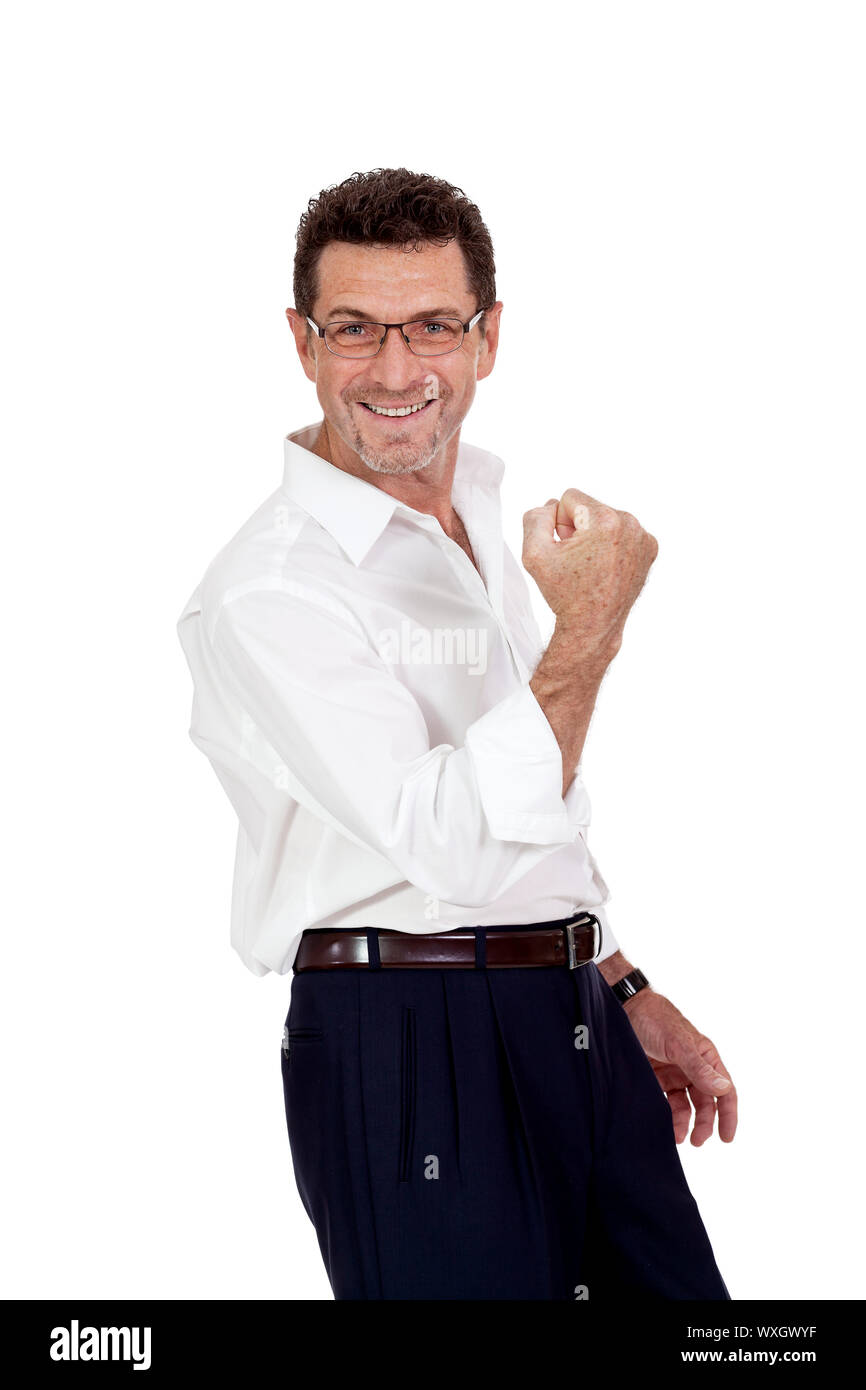 adult businessman happy successful isolated on white background Stock ...