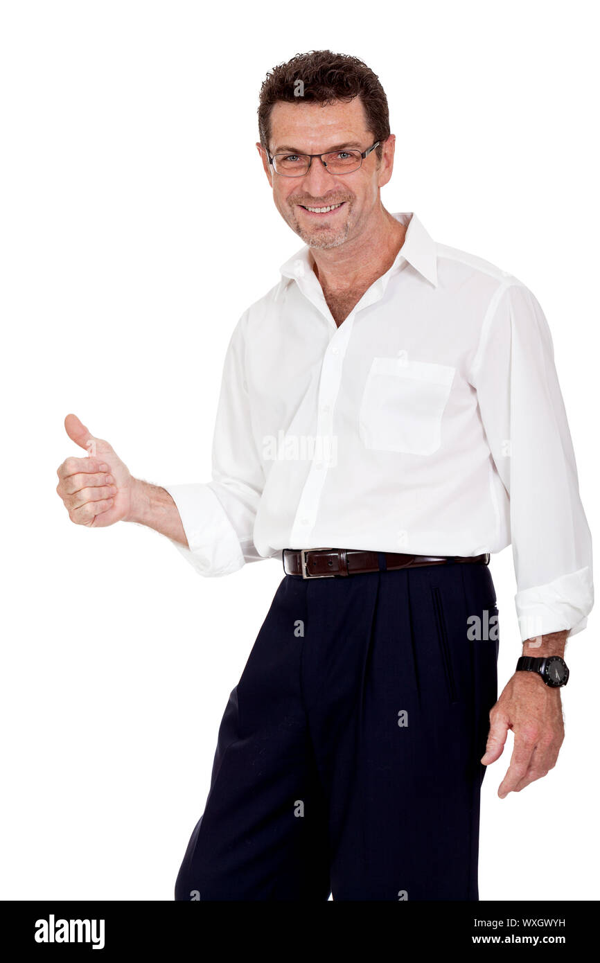 adult businessman happy successful isolated on white background Stock ...